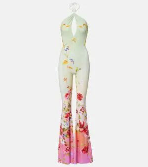 Roberto Cavalli Floral Halter Neck Jumpsuit - Multicoloured