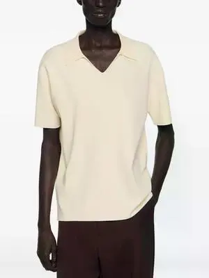 Sandro Stretch Knit Polo Shirt - Neutrals