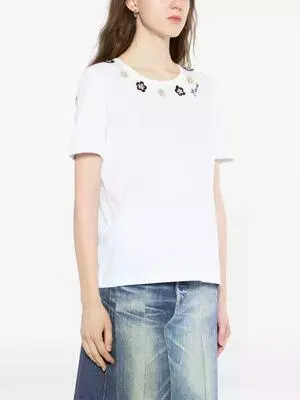 Marni Floral Embellished Crew Neck T-shirt