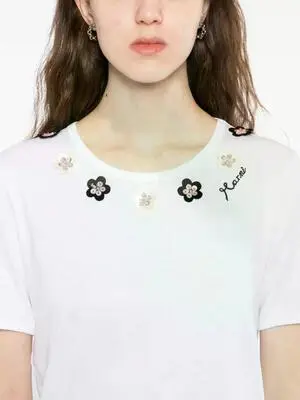 Marni Floral Embellished Crew Neck T-shirt