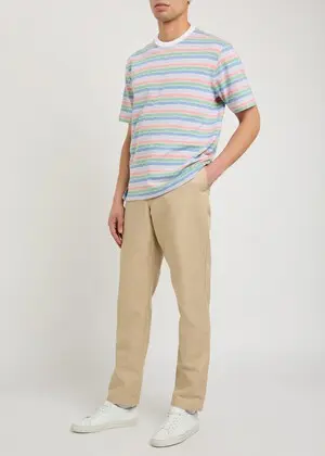 Paul Smith Tapered-leg Cotton And Linen-blend Trousers - Beige