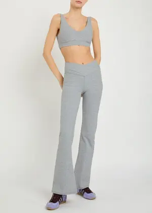 Vuori Rhythm Cut-out Back Stretch-jersey Bra - Grey