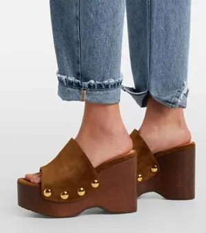 GIANVITO ROSSI Ardea Embellished Suede Wedges