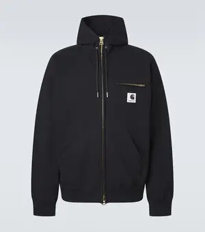 Sacai X Carhartt Cotton Jersey Hoodie - Black
