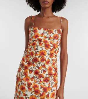 SIR. Floral Linen Midi Dress