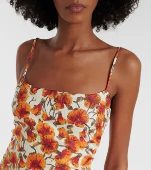 SIR. Floral Linen Midi Dress