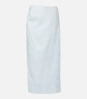 SIR. Linen Midi Skirt In Ice