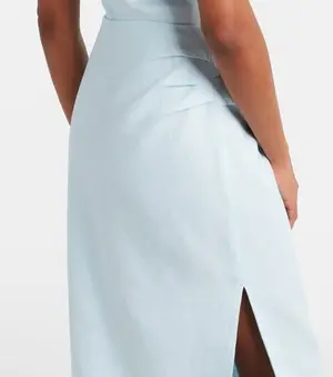 SIR. Linen Midi Skirt In Ice