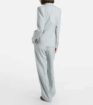 BLAZÉ MILANO Striped Tailored Trousers - Grey