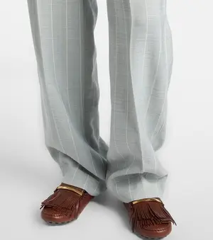 BLAZÉ MILANO Striped Tailored Trousers - Grey