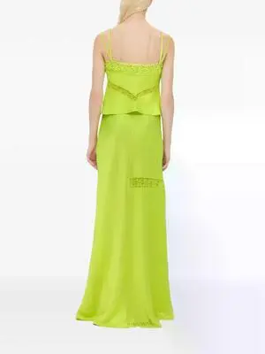 MSGM Lace Trimmed V-neck Tank Top - Green