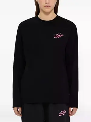 MSGM Embroidered Long-sleeve Cotton Sweatshirt