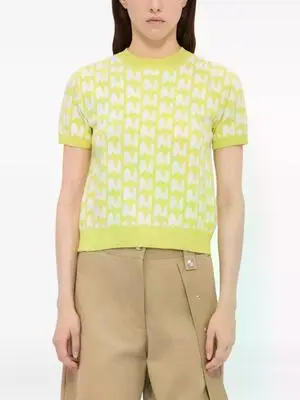 MSGM Patterned Knitted Short Sleeve Top