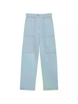 MSGM Logo-embroidered Straight Leg Jeans - Blue