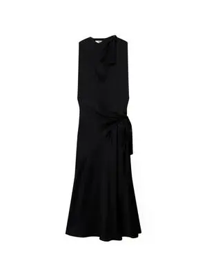 MSGM Sleeveless Bow Knot Midi Dress - Black