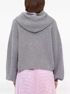 MSGM Hooded Balloon-sleeve Sweater - Grey