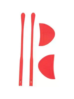 Linda Farrow Explorer Collection Sunglasses Ribbed Detail Set - Red