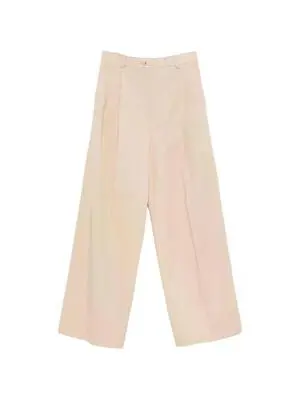 A.p.c. Ginny Pleated Wide-leg Trousers - Neutrals