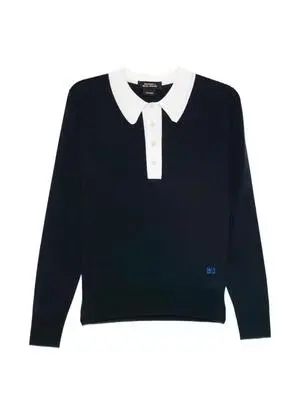 WALES BONNER Henry Merino Wool Sweater - Blue