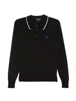WALES BONNER Henry Collared Polo Shirt - Brown