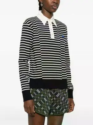 WALES BONNER Striped Collared Polo Top