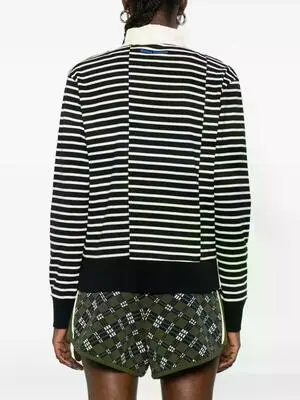 WALES BONNER Striped Collared Polo Top