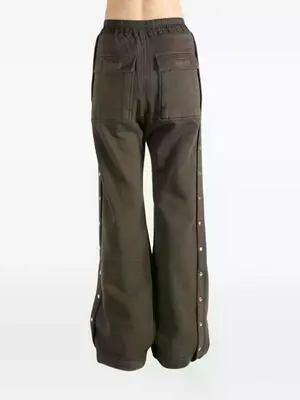 Rick Owens Wide Leg Button Detail Drawstring Trousers