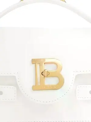 Balmain 24 B-buzz Tote Bag With Gold-tone Hardware - White