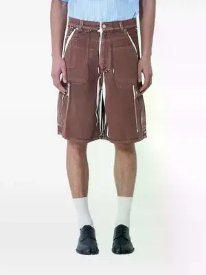 Marni Belt-loop Printed Wide-leg Shorts - Brown