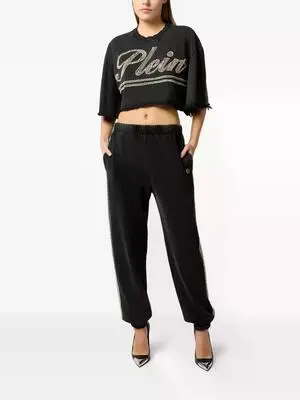 Philipp Plein Embellished Cropped T-shirt - Black