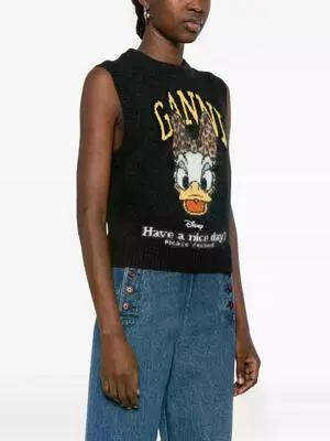 GANNI X Disney Daisy Duck Graphic Wool Vest - Grey