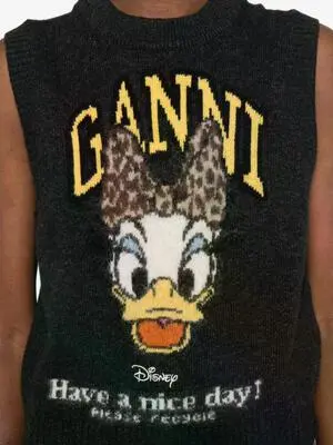 GANNI X Disney Daisy Duck Graphic Wool Vest - Grey