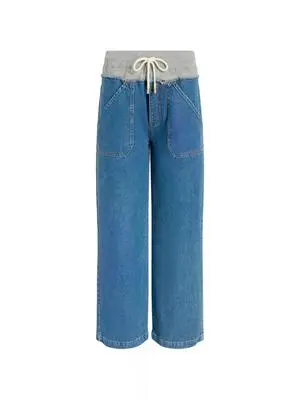 Cinq À Sept Serena Drawstring Wide-leg Jeans - Blue