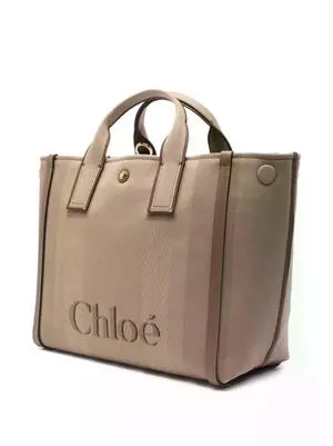 Chloé Embossed Stripe Tote Bag - Neutrals