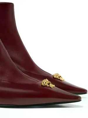Versace La Medusa Pointed-toe Ankle Boots - Red