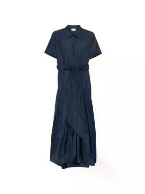 P.a.r.o.s.h Self-tie Maxi Dress With Button Fastening - Blue