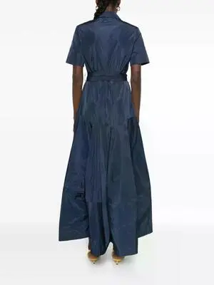 P.a.r.o.s.h Self-tie Maxi Dress With Button Fastening - Blue