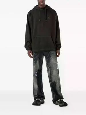 Camper Long Sleeve Drawstring Hoodie With Kangaroo Pocket - Black