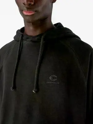 Camper Long Sleeve Drawstring Hoodie With Kangaroo Pocket - Black