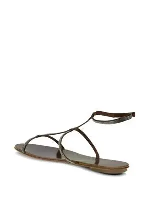 PEDRO GARCIA Embellished Ankle-strap Flat Sandals