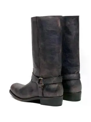 GOLDEN GOOSE Buckle-strap Biker Boots - Black