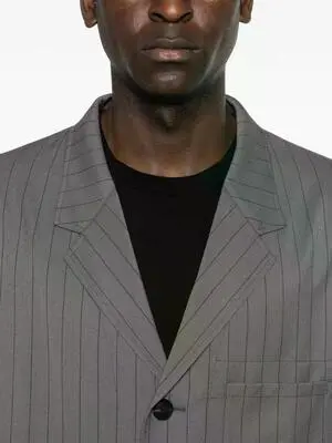 Y3 Pinstripe-pattern Single-breasted Coat