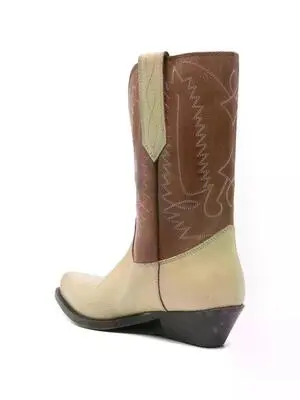 GOLDEN GOOSE Wish Star Embroidered Cowboy Boots - Brown
