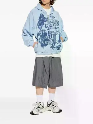 PDF Graphic-print Zip-up Hoodie