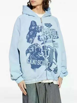 PDF Graphic-print Zip-up Hoodie