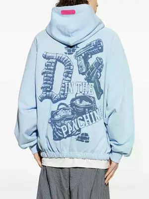 PDF Graphic-print Zip-up Hoodie