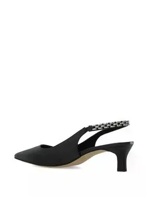 Michael Kors Chain Detail Pointed Leather Slingback Pumps