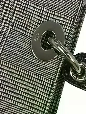 Dior Large Lady Houndstooth Canvas Handbag