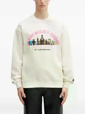 AAPE BY *A BATHING APE X Baby Milo Store Aapeunvs Crewneck Sweatshirt - Neutrals