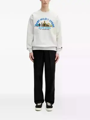 AAPE BY *A BATHING APE X Baby Milo Store Aapeunvs Crew Neck Sweatshirt - Grey